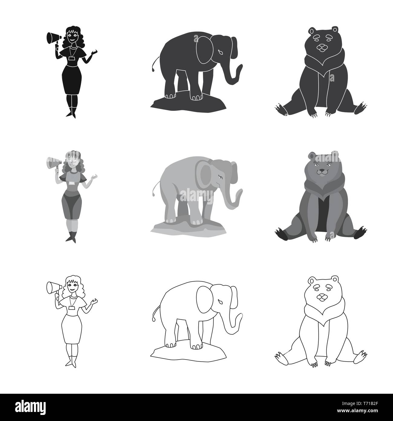 Safari guide elephant Stock Vector Images - Alamy