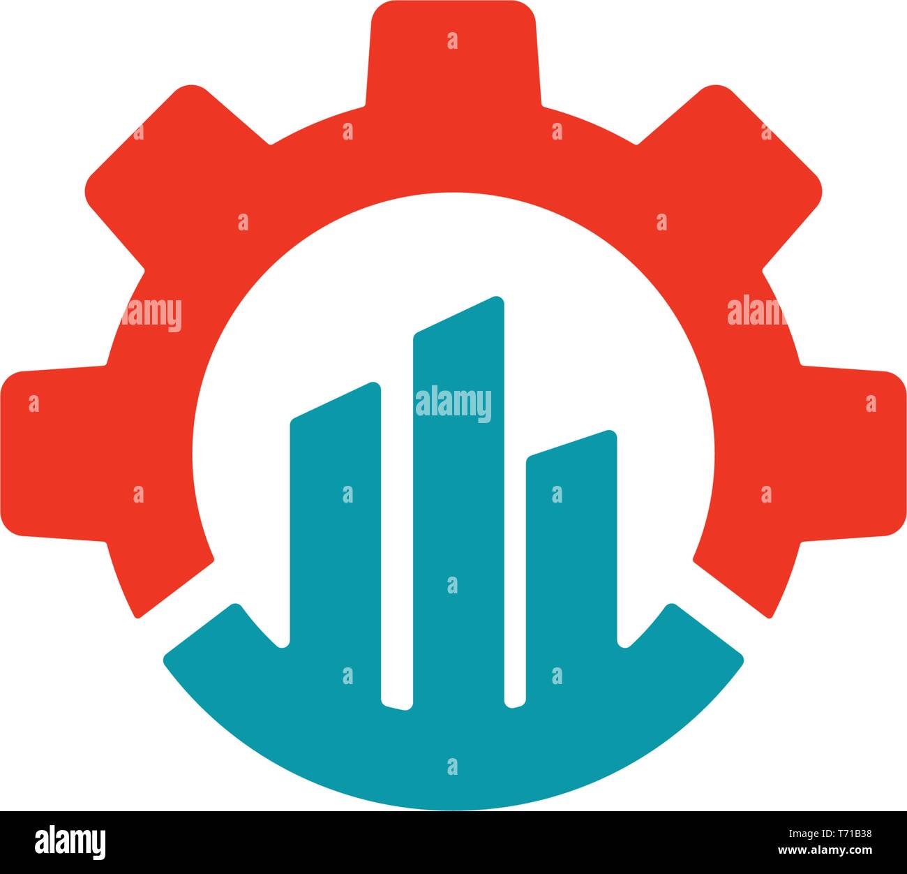 gear chart logo design industrial icon element illustration - vector ...