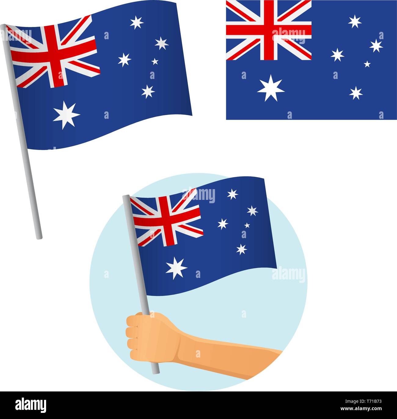Australia flag in hand. Patriotic background. National flag of ...