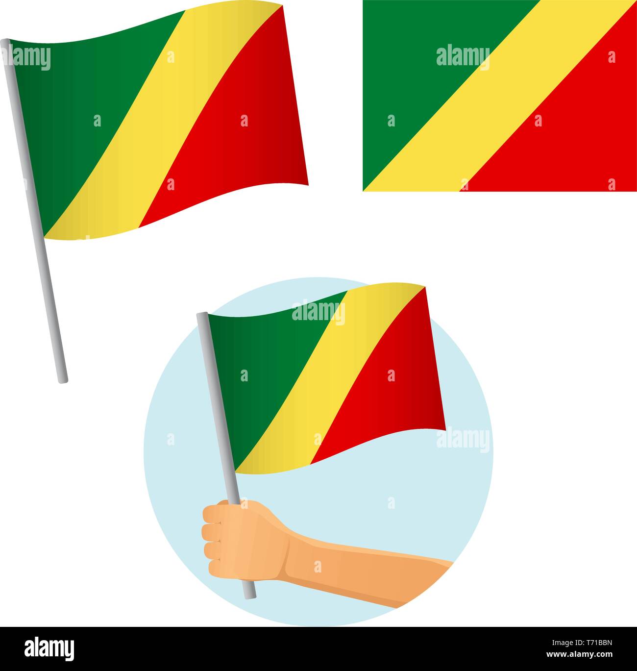 Congo flag in hand. Patriotic background. National flag of Congo vector ...
