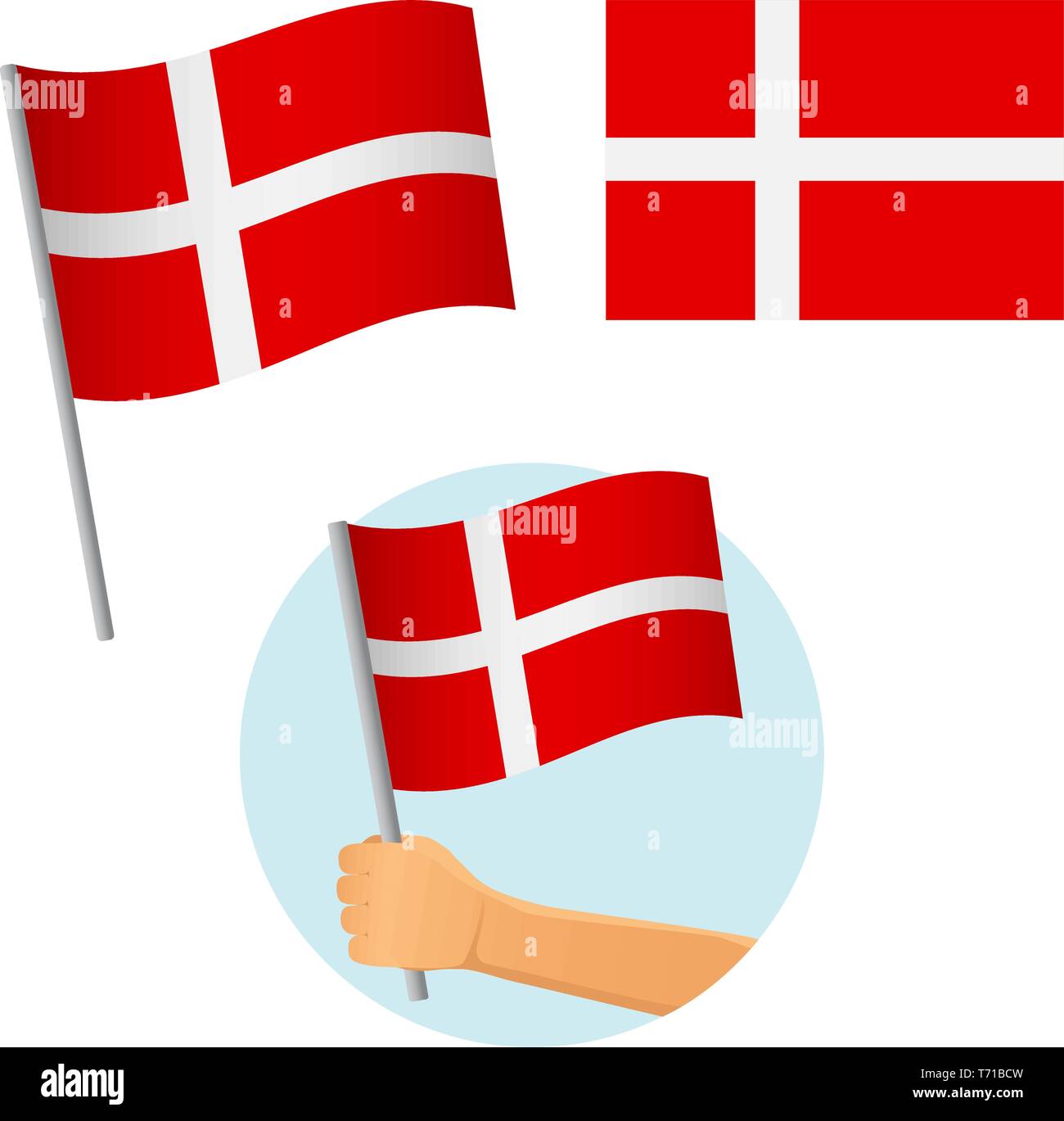 Denmark flag in hand. Patriotic background. National flag of Denmark ...