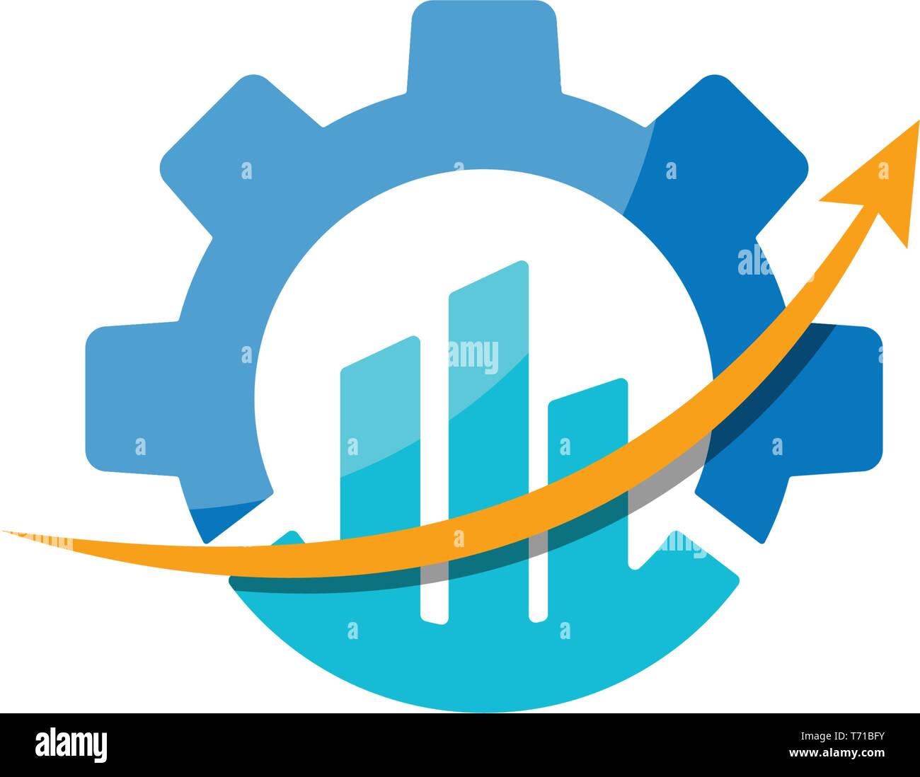 gear chart logo design industrial icon element illustration - vector ...