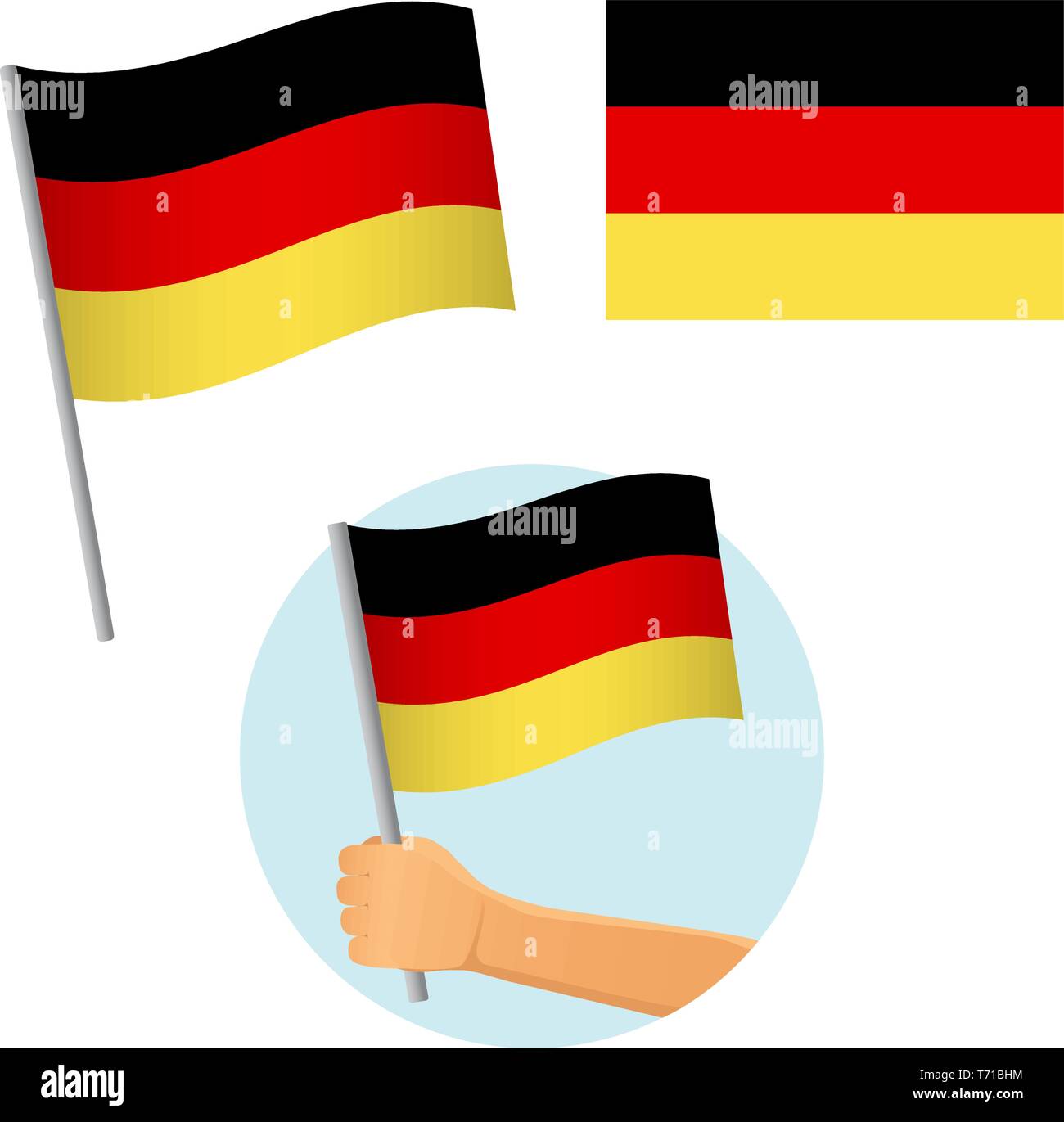 Germany flag in hand. Patriotic background. National flag of Germany ...