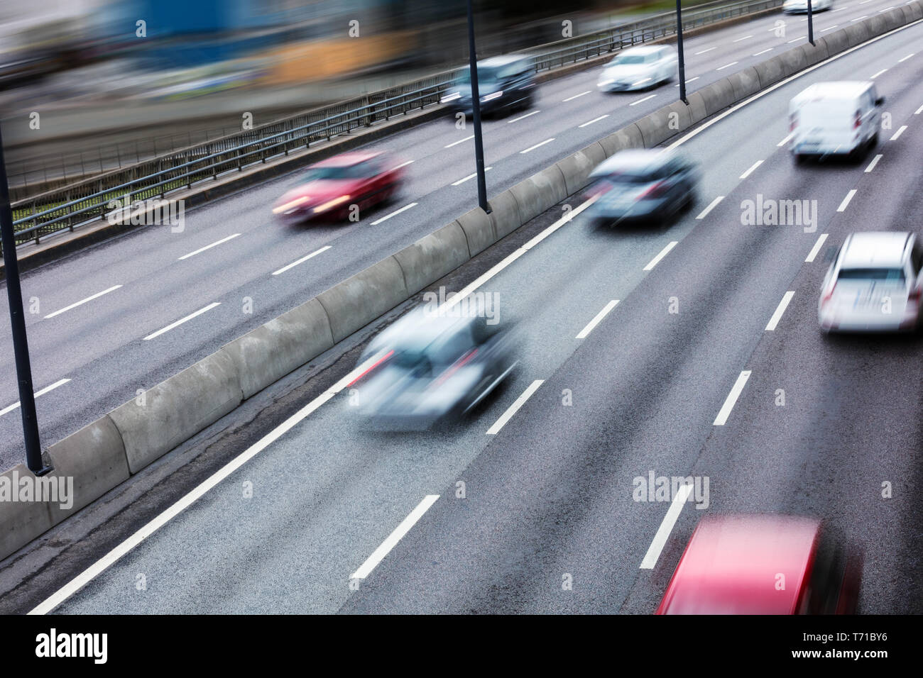 cars on freeway at high speed Stock Photo - Alamy