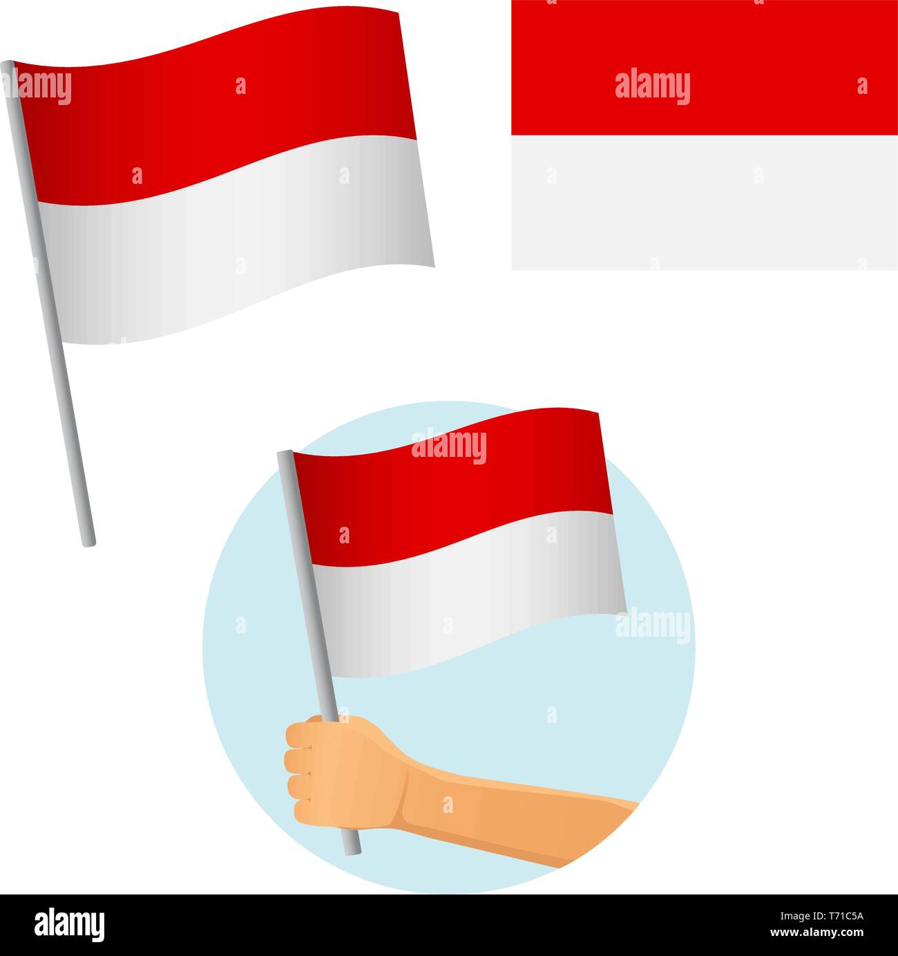 Monaco flag in hand. Patriotic background. National flag of Monaco ...