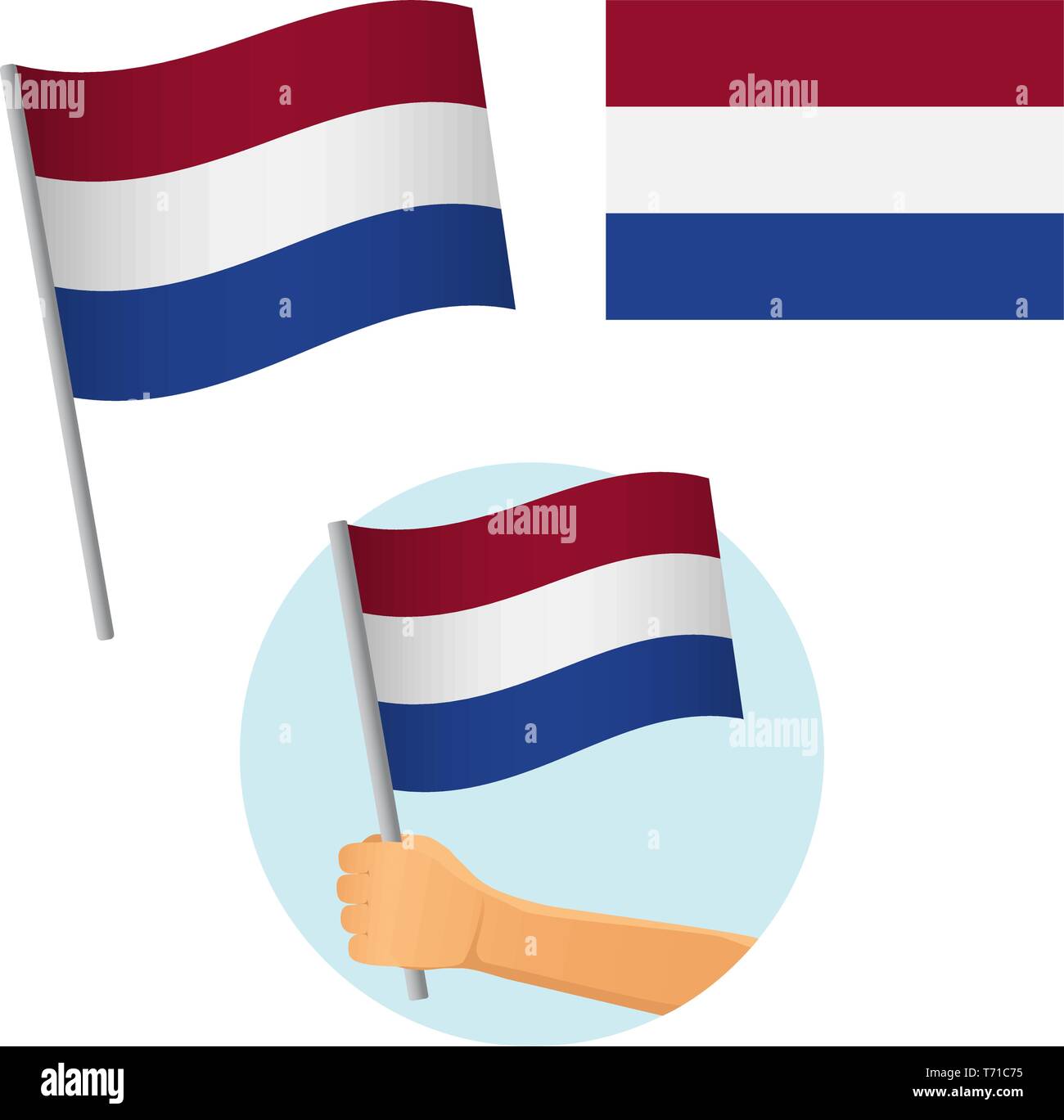Netherlands flag in hand. Patriotic background. National flag of ...