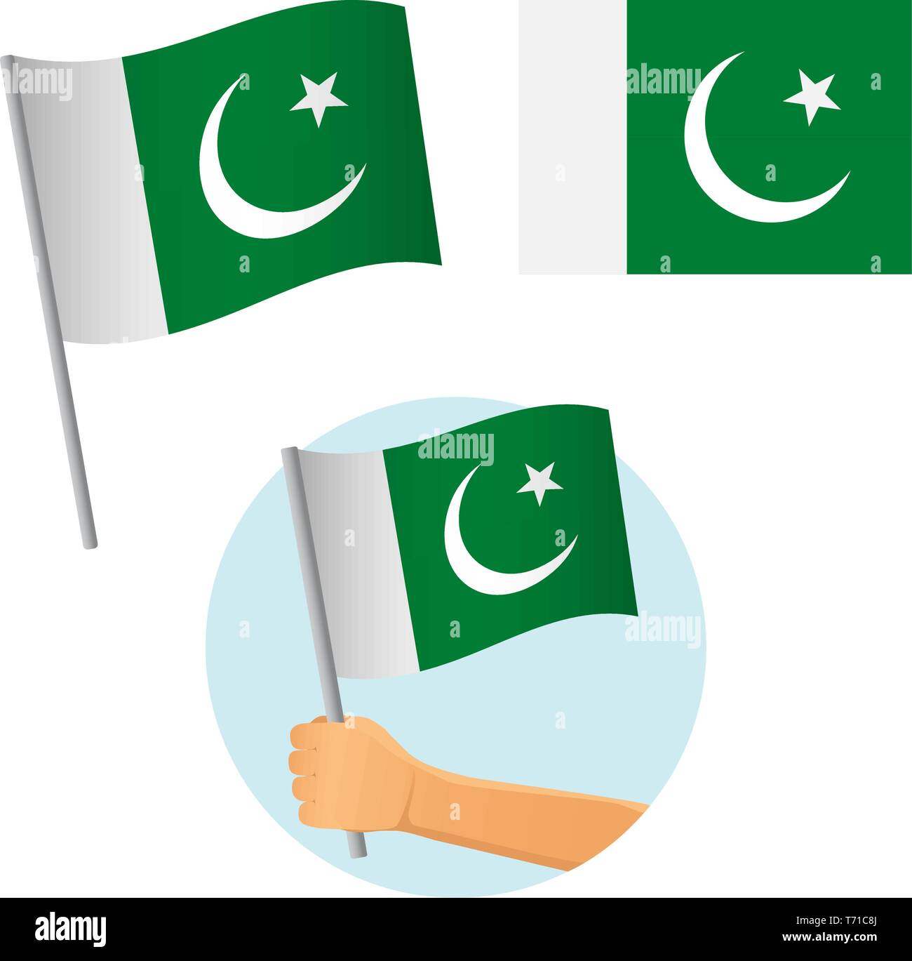 Pakistan flag in hand. Patriotic background. National flag of Pakistan ...