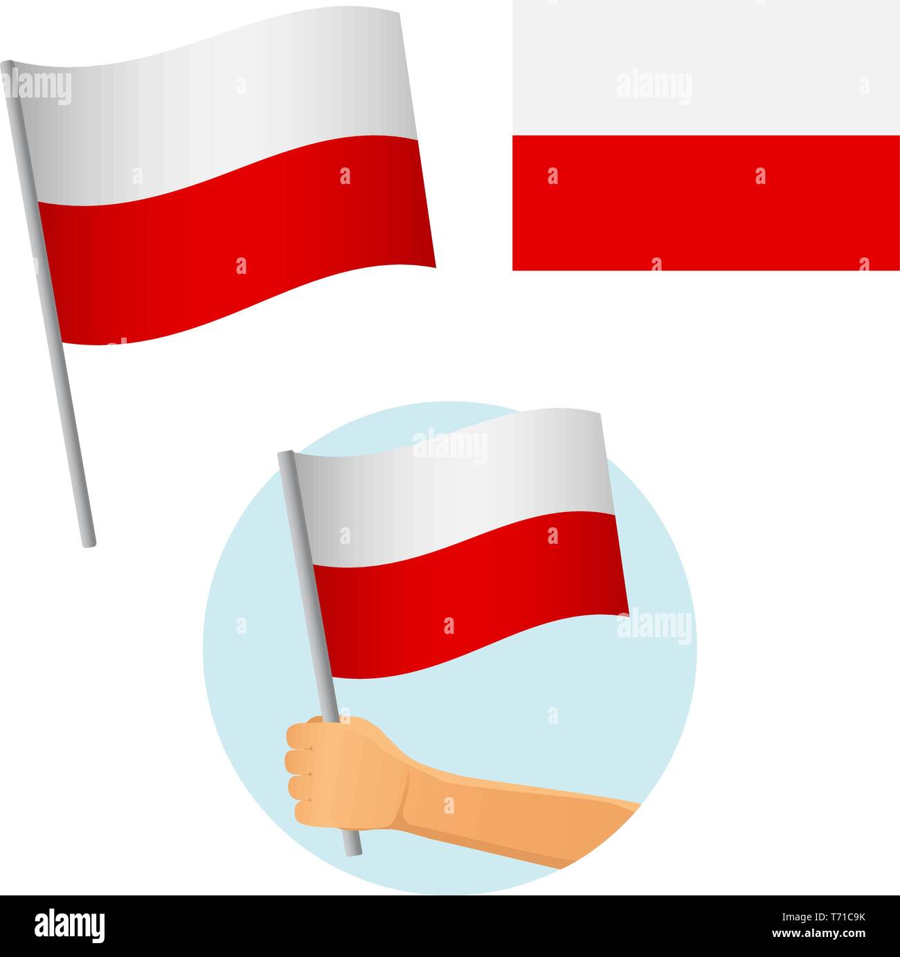 Poland flag in hand. Patriotic background. National flag of Poland ...