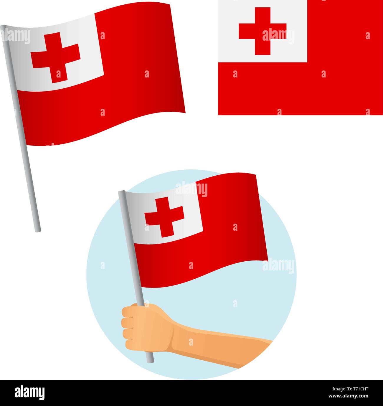 Tonga flag in hand. Patriotic background. National flag of Tonga vector ...