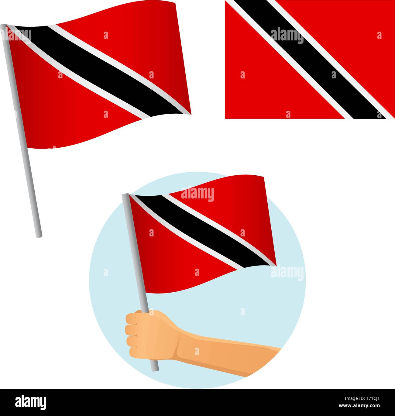 Trinidad And Tobago Flag In Hand Patriotic Background National Flag