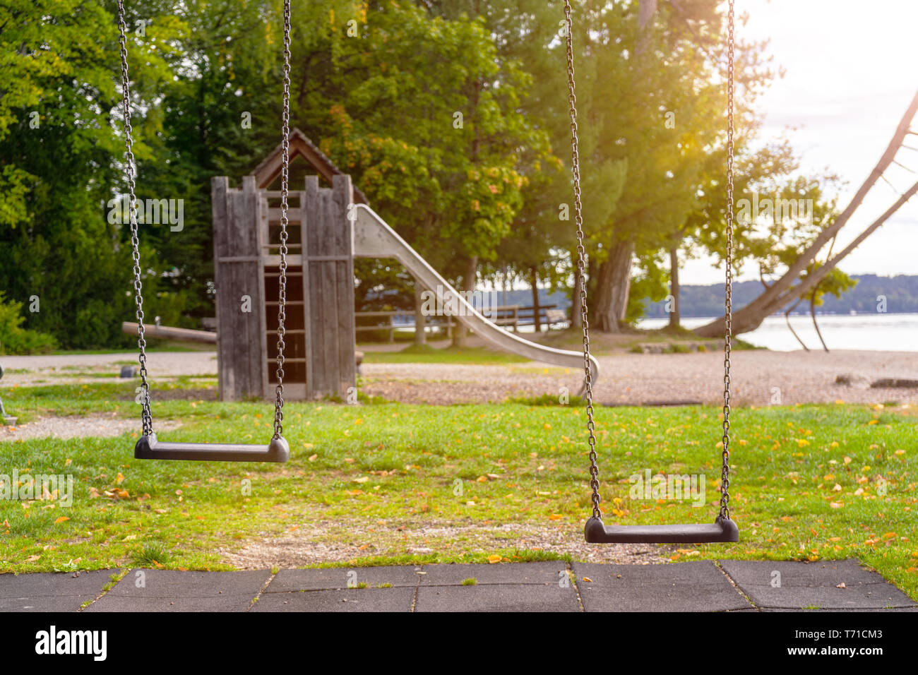 lonely children's playground Stock Photo - Alamy