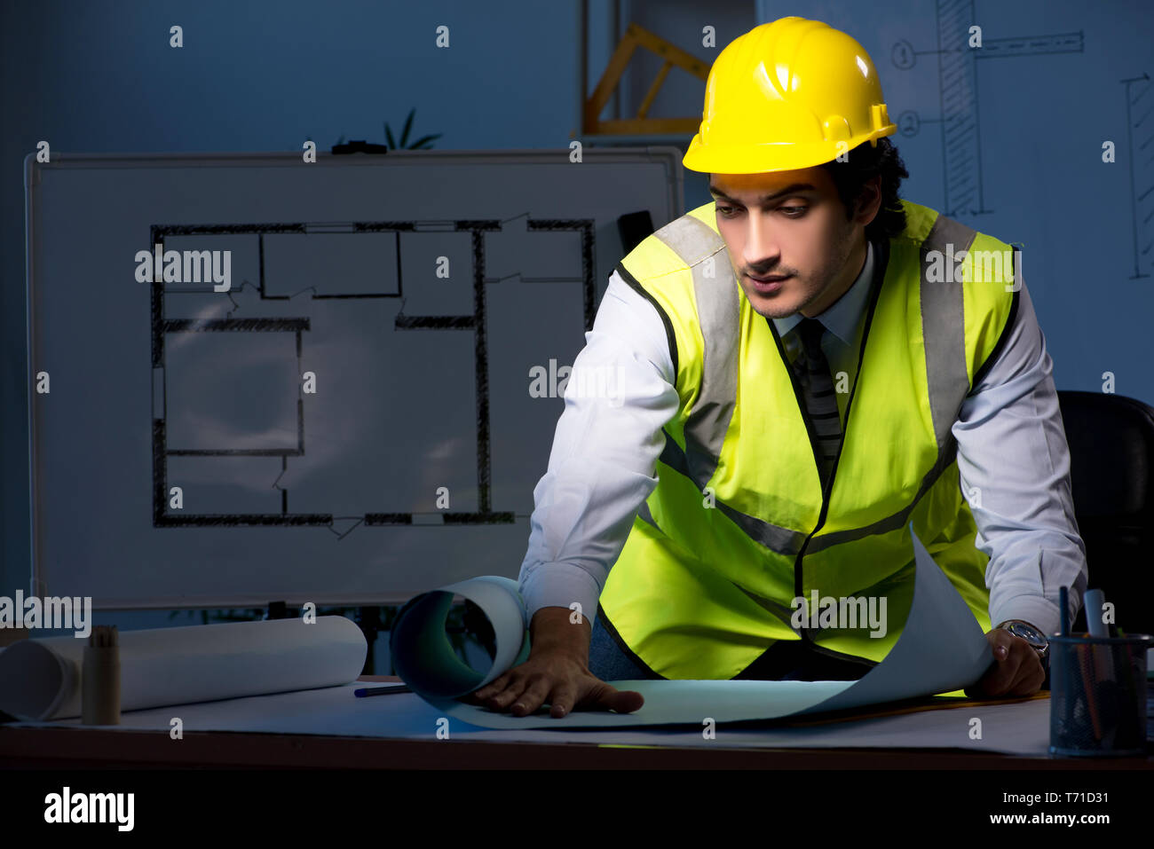 Construction drawing man draft board hi-res stock photography and ...