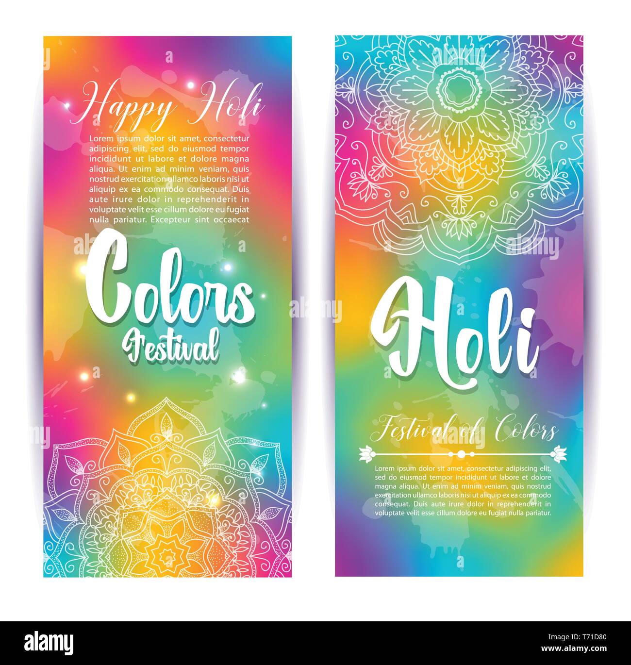 Holi banner card invitation for colors festival in India Stock Vector ...