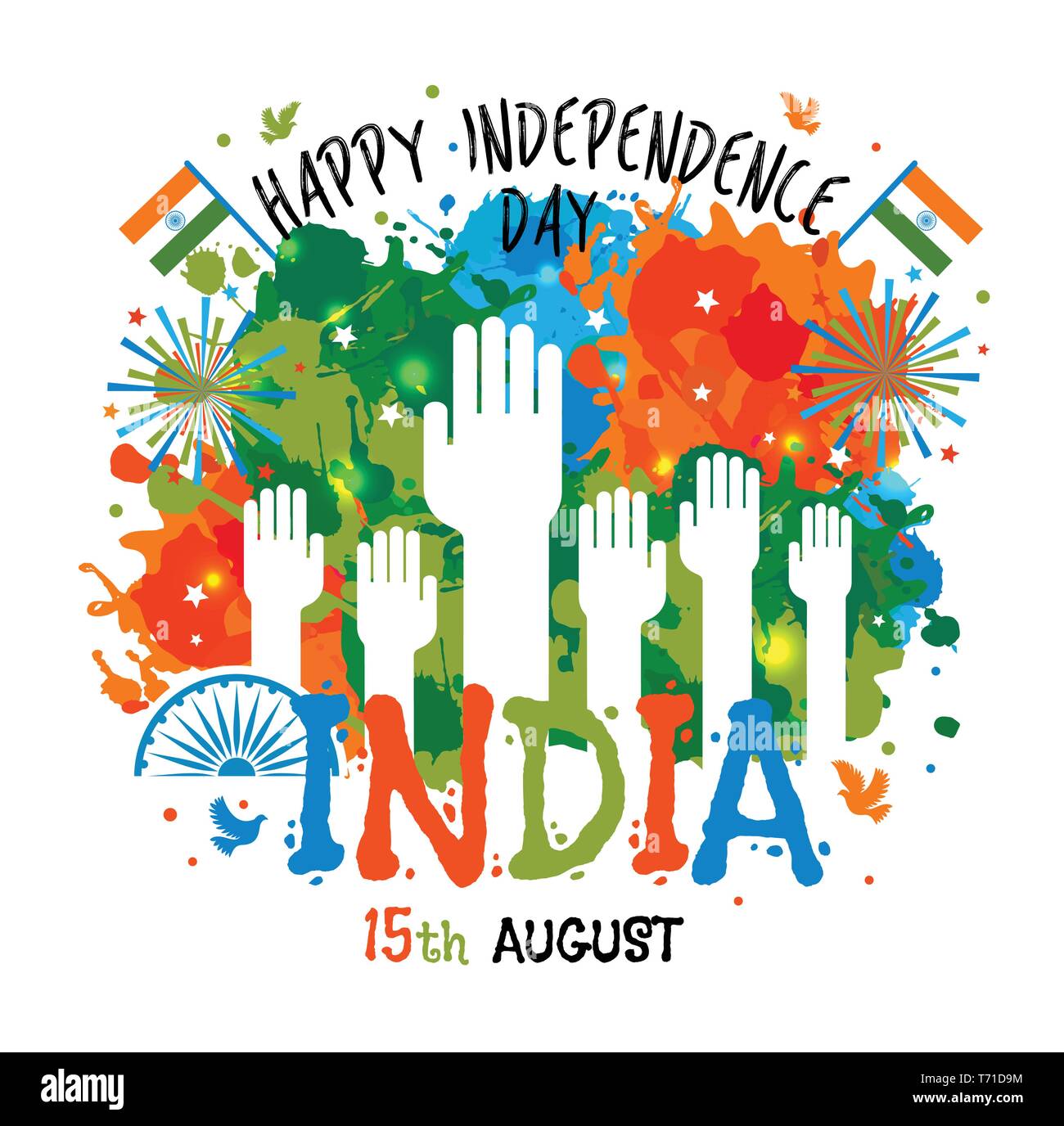 15th August, India Independence Day celebrations concept with colors ...