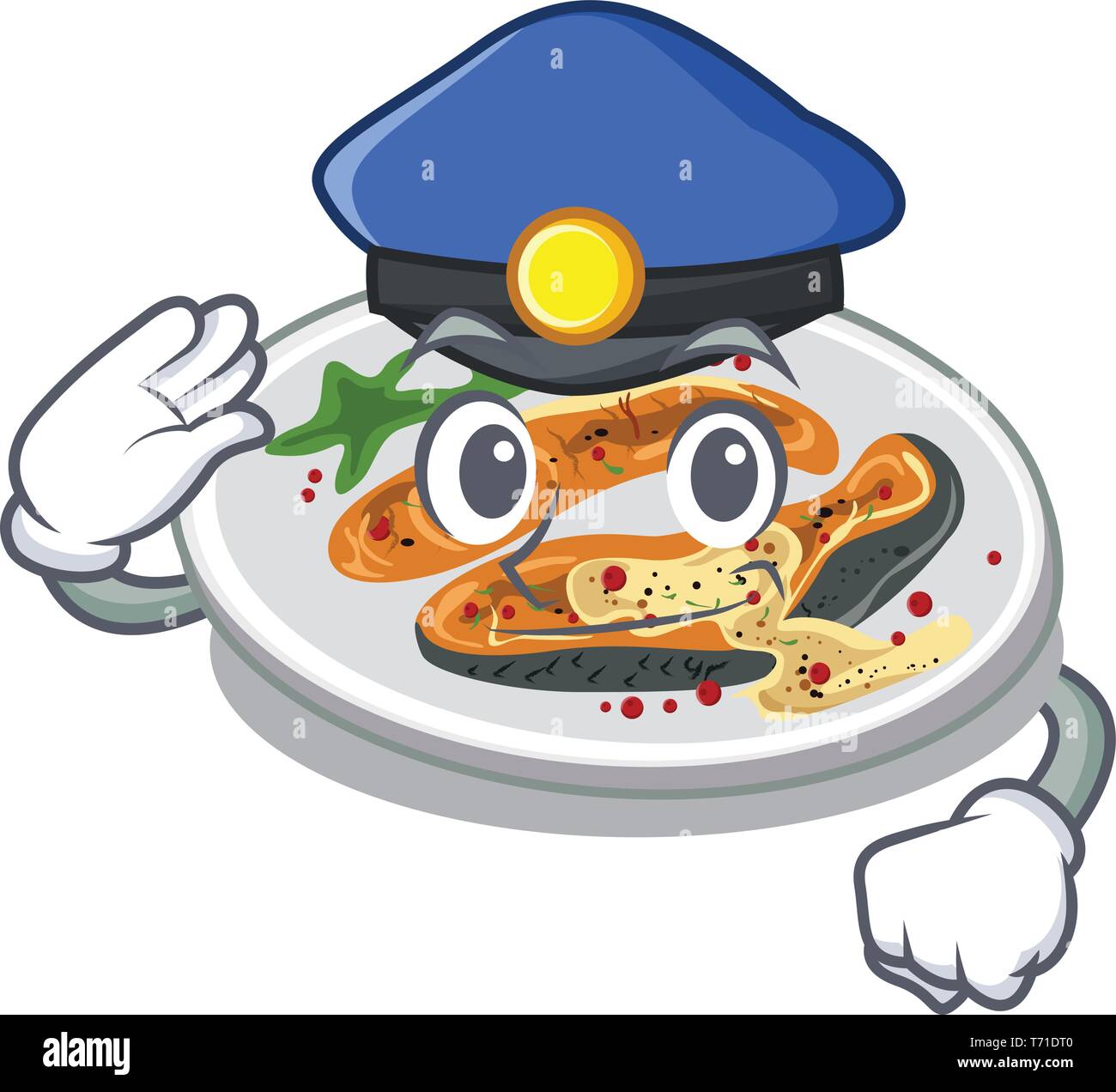 Police grilled salmon isolated in the mascot Stock Vector Image & Art ...