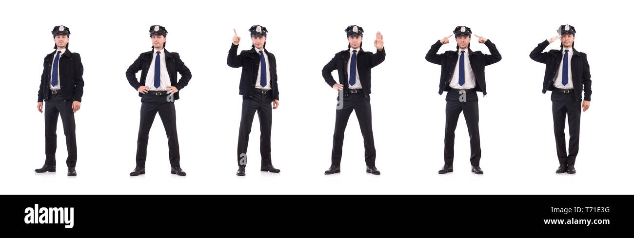 Police officer isolated on white Stock Photo - Alamy