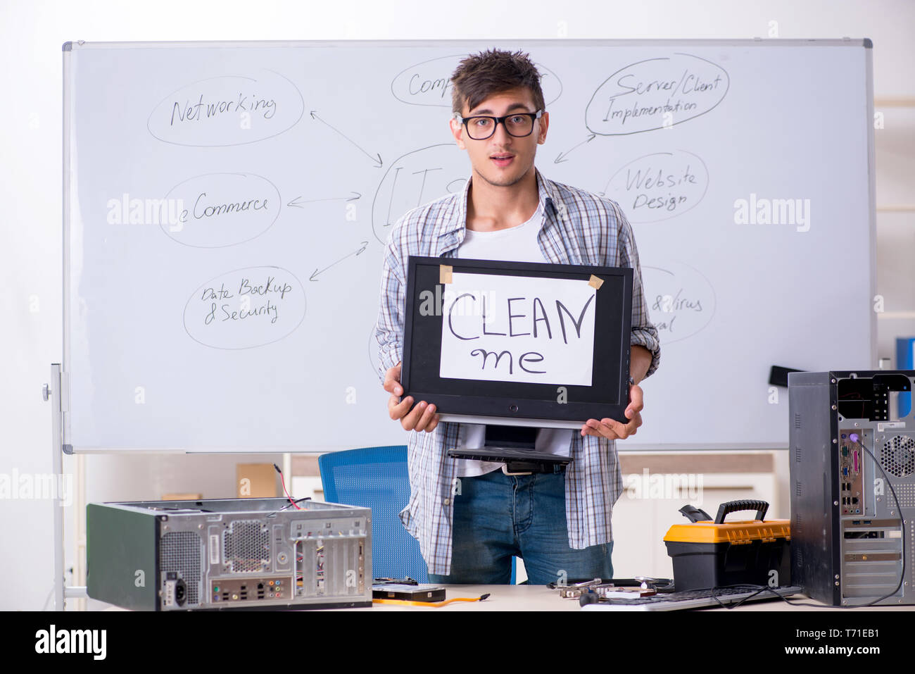 Cleaning whiteboard hi-res stock photography and images - Alamy