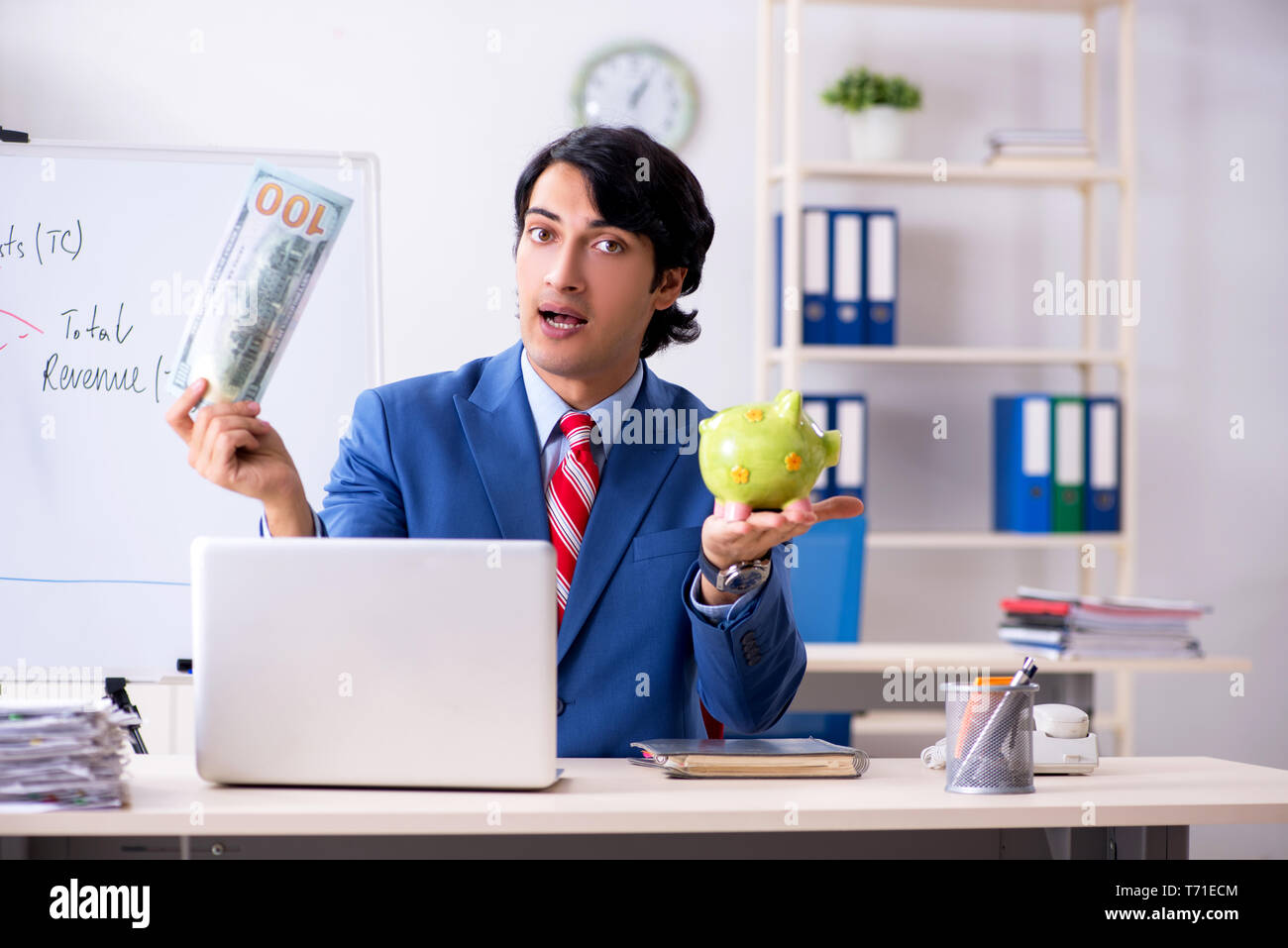 Company employee explaining charts presentation hi-res stock ...