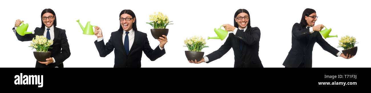 Handsome businessman holding spring hi-res stock photography and images ...