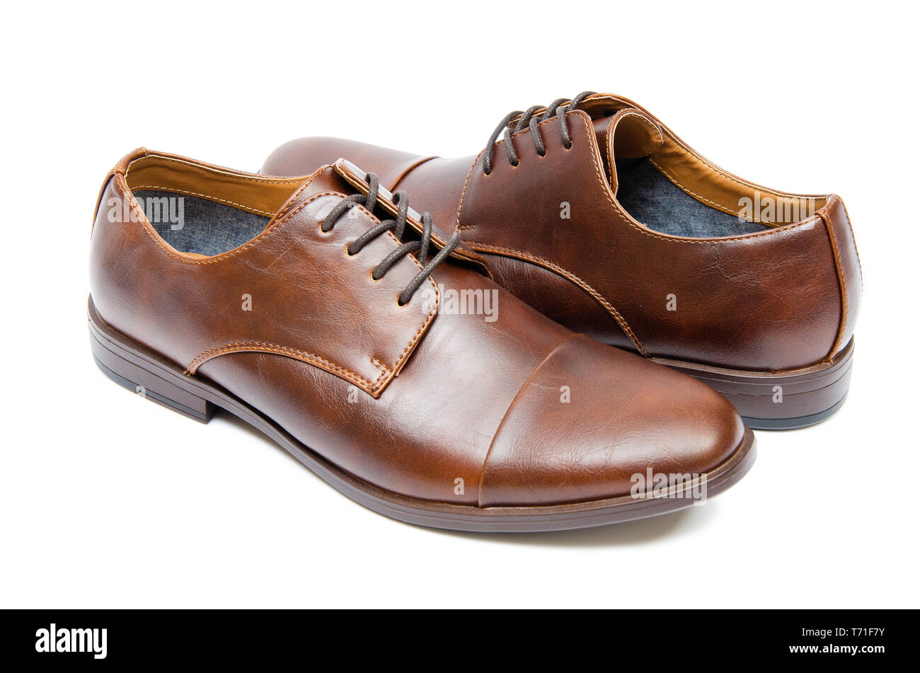 Brown shoes isolated on white background Stock Photo - Alamy