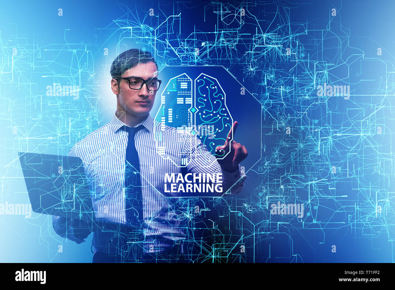 Machine learning concept as modern technology Stock Photo - Alamy