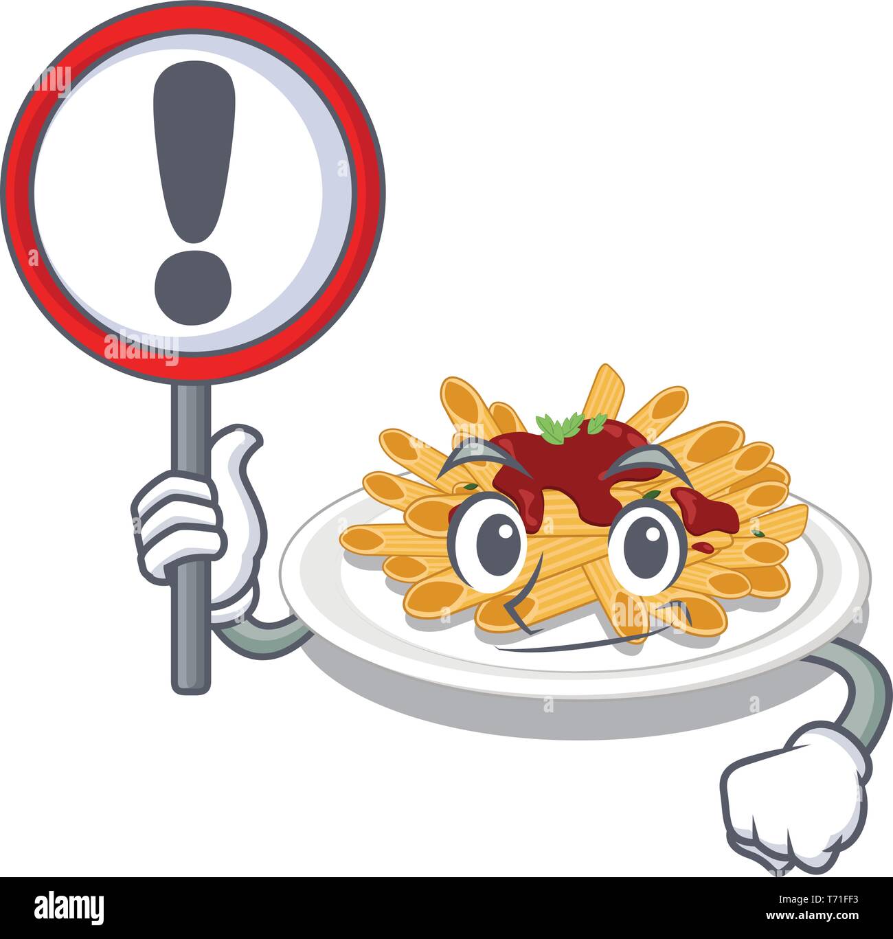 With sign pasta is served on cartoon plates Stock Vector Image & Art ...