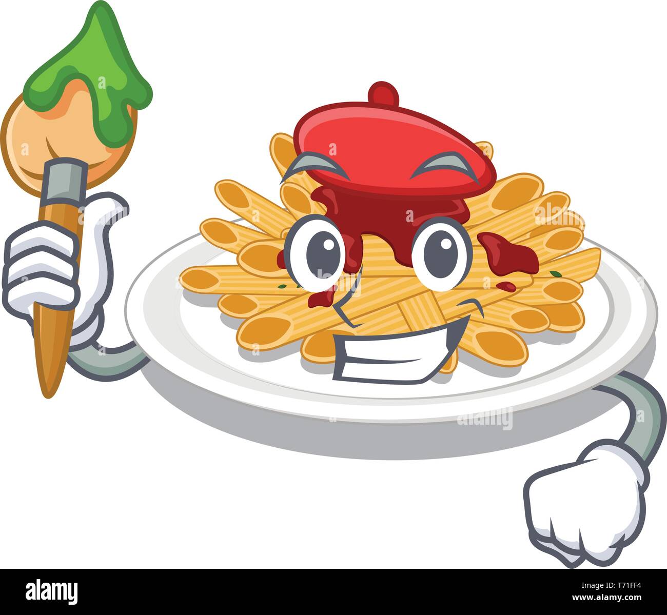 Artist pasta is served on cartoon plates Stock Vector Image & Art - Alamy