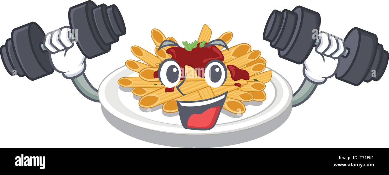 Fitness pasta is served on cartoon plates Stock Vector Image & Art - Alamy