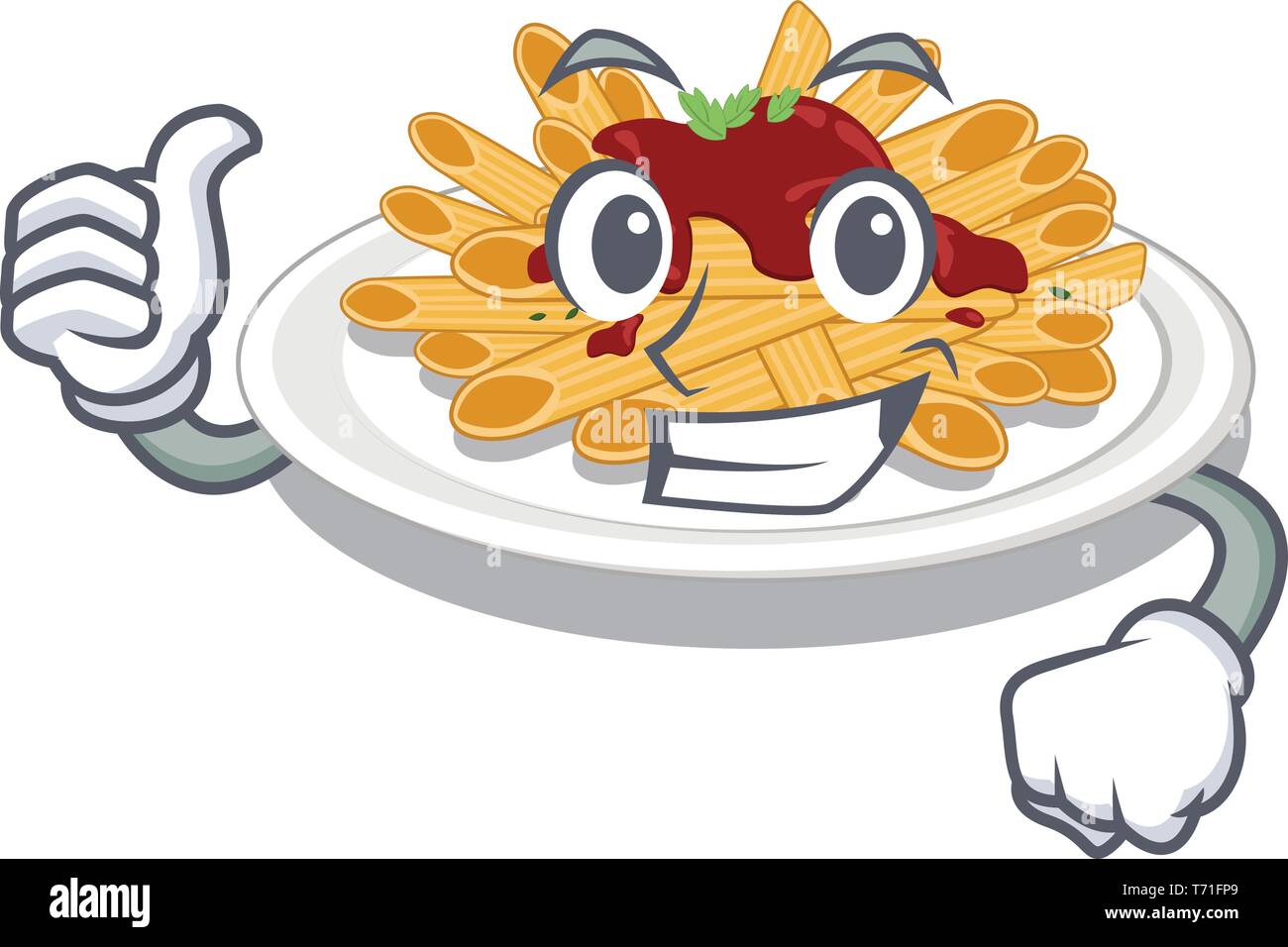 Thumbs up pasta in the a character bowl Stock Vector Image & Art - Alamy