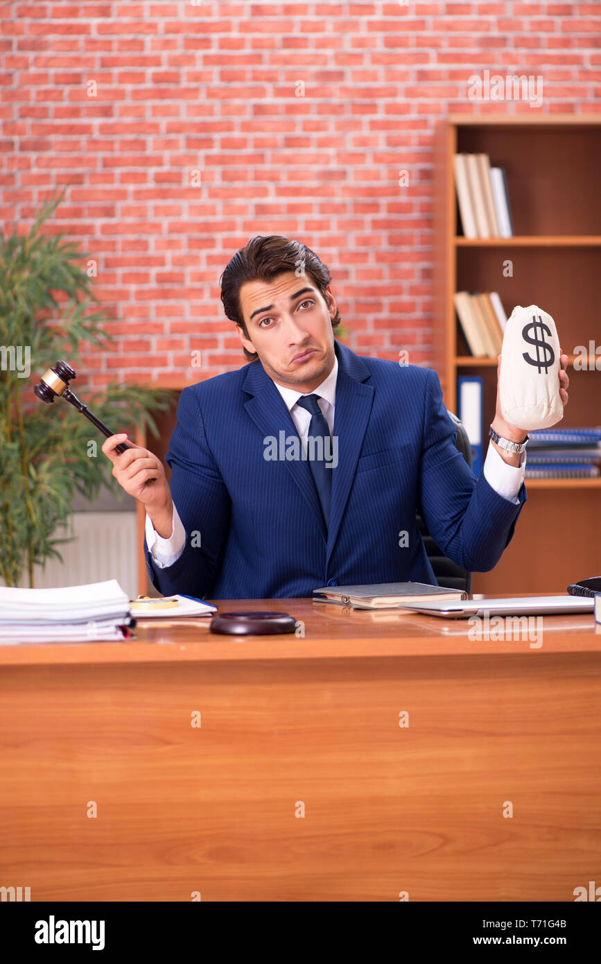 Young handsome lawyer working in his office Stock Photo - Alamy