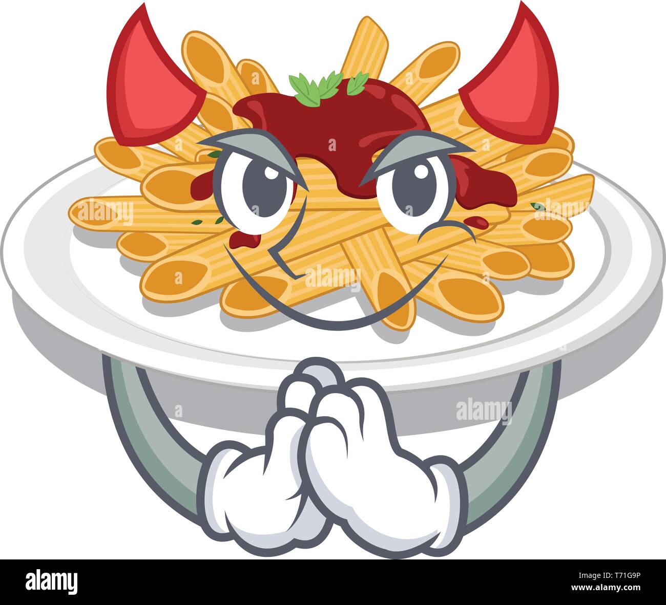 Devil pasta in the a mascot shape Stock Vector Image & Art - Alamy