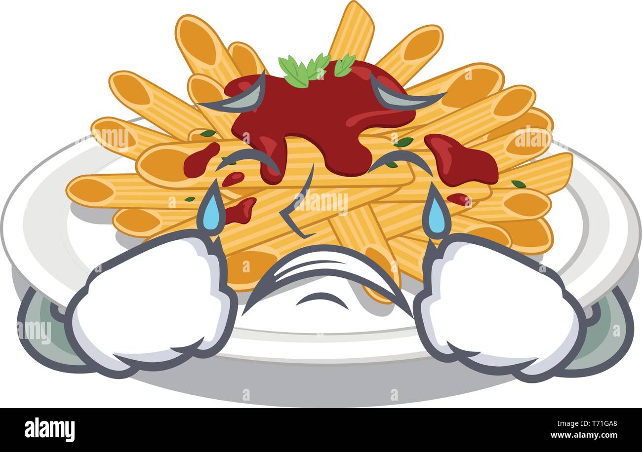 Crying pasta in the a mascot shape Stock Vector Image & Art - Alamy