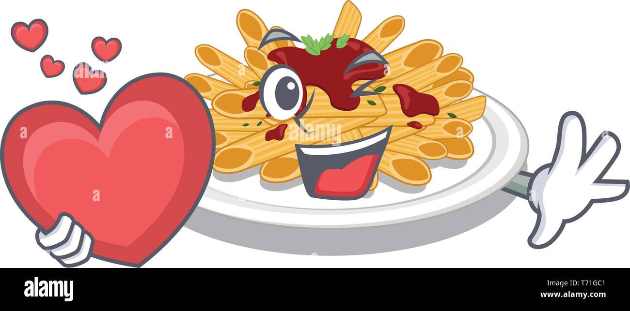 With heart pasta in the a mascot shape Stock Vector Image & Art - Alamy