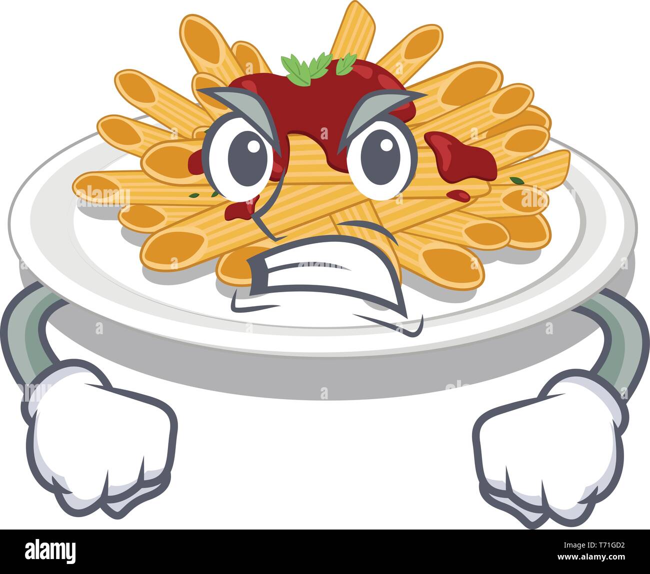 Angry pasta in the a mascot shape Stock Vector Image & Art - Alamy
