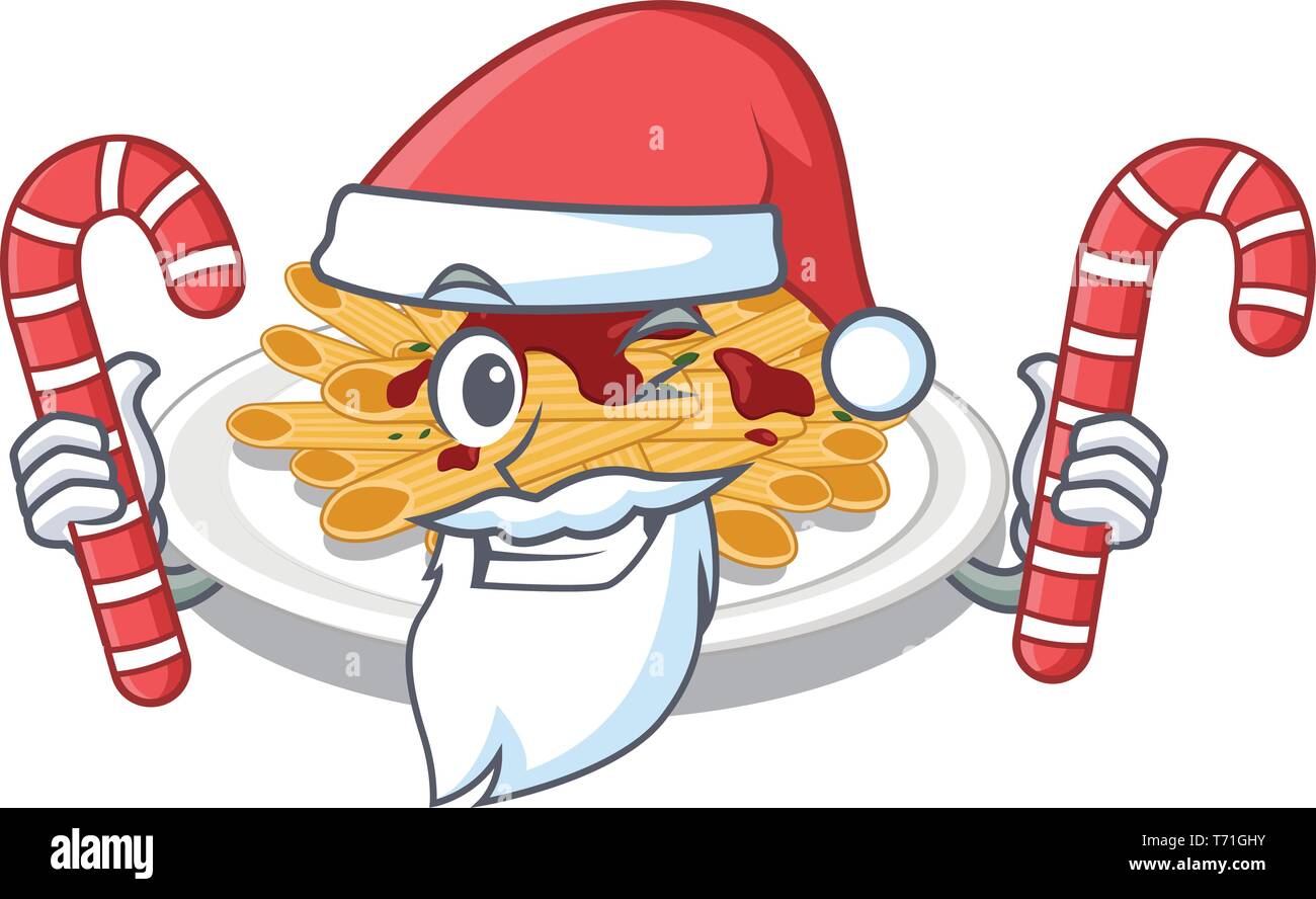 Santa with candy pasta isolated with in the cartoon Stock Vector Image ...