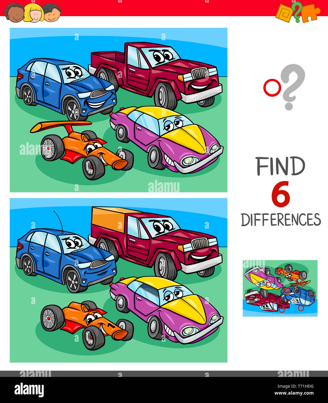 find differences game with cars Stock Photo - Alamy