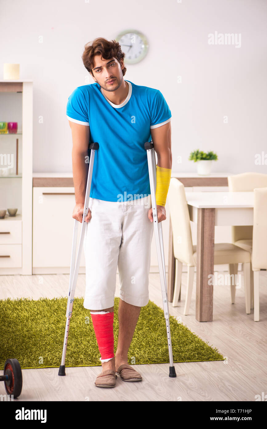 Injured man recovering from his injury Stock Photo - Alamy