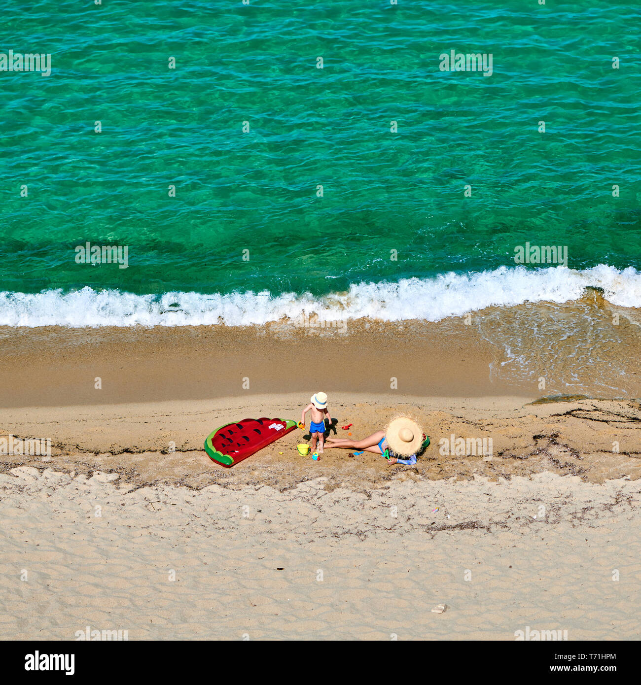 Family Beach Sand Sea Inflatable High Resolution Stock Photography and ...