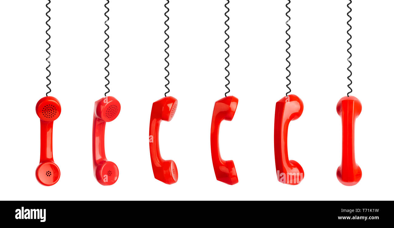 Set of red phones Stock Photo - Alamy