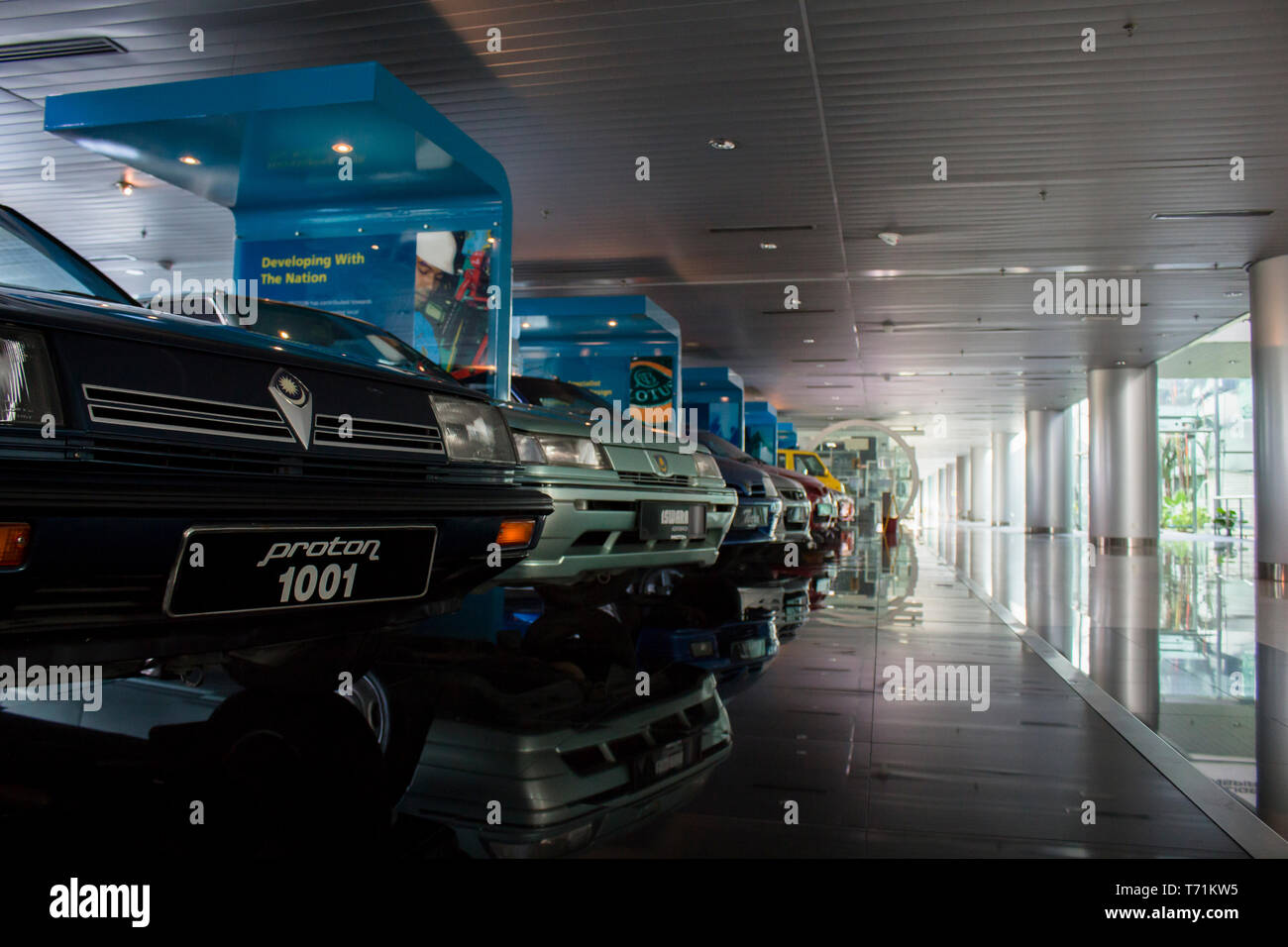 Old proton cars with old logos for show inside proton company Stock ...