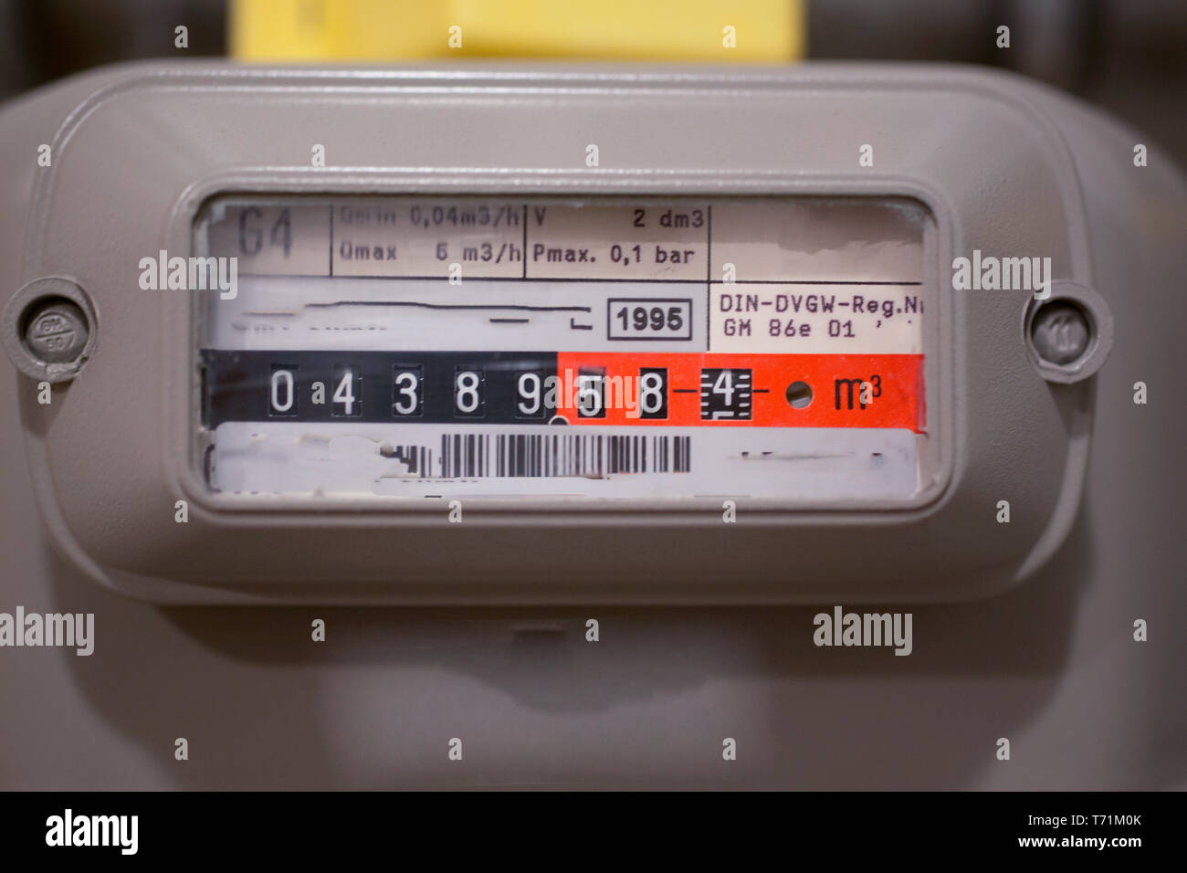 Electricity or gas meter in the basement Stock Photo - Alamy