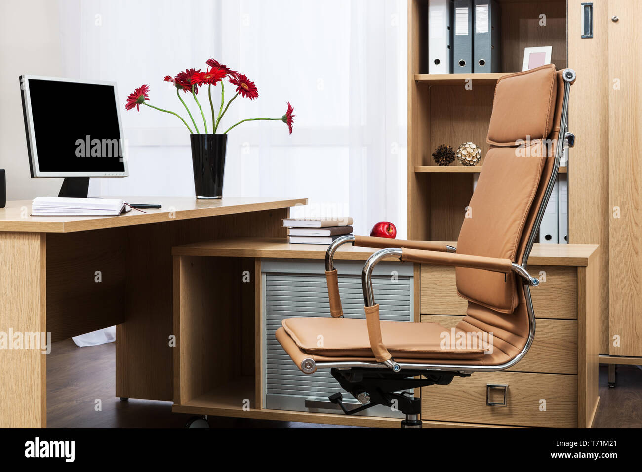 The monitor on a desk Stock Photo - Alamy