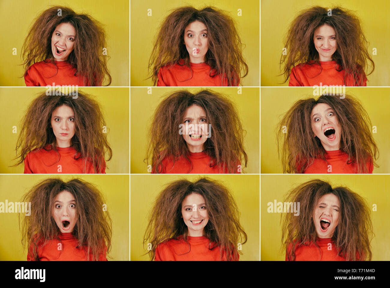 Nine portraits of girls Stock Photo - Alamy