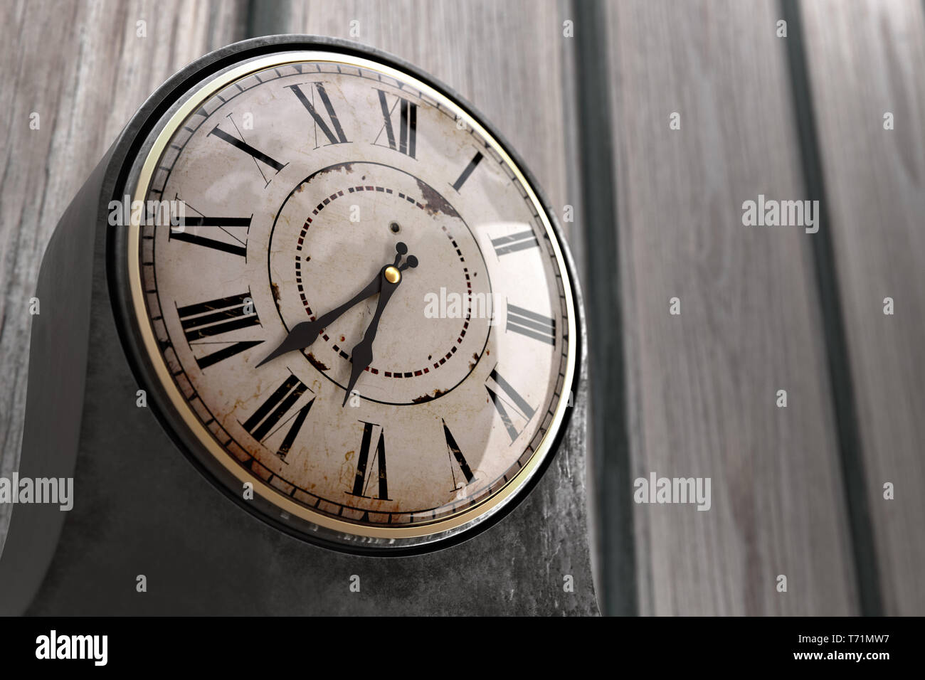 3d rendering old clock on hi-res stock photography and images - Alamy