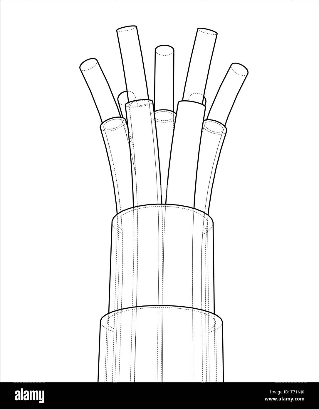 Seven-wire cable. Wire frame. Vector Stock Vector Image & Art - Alamy