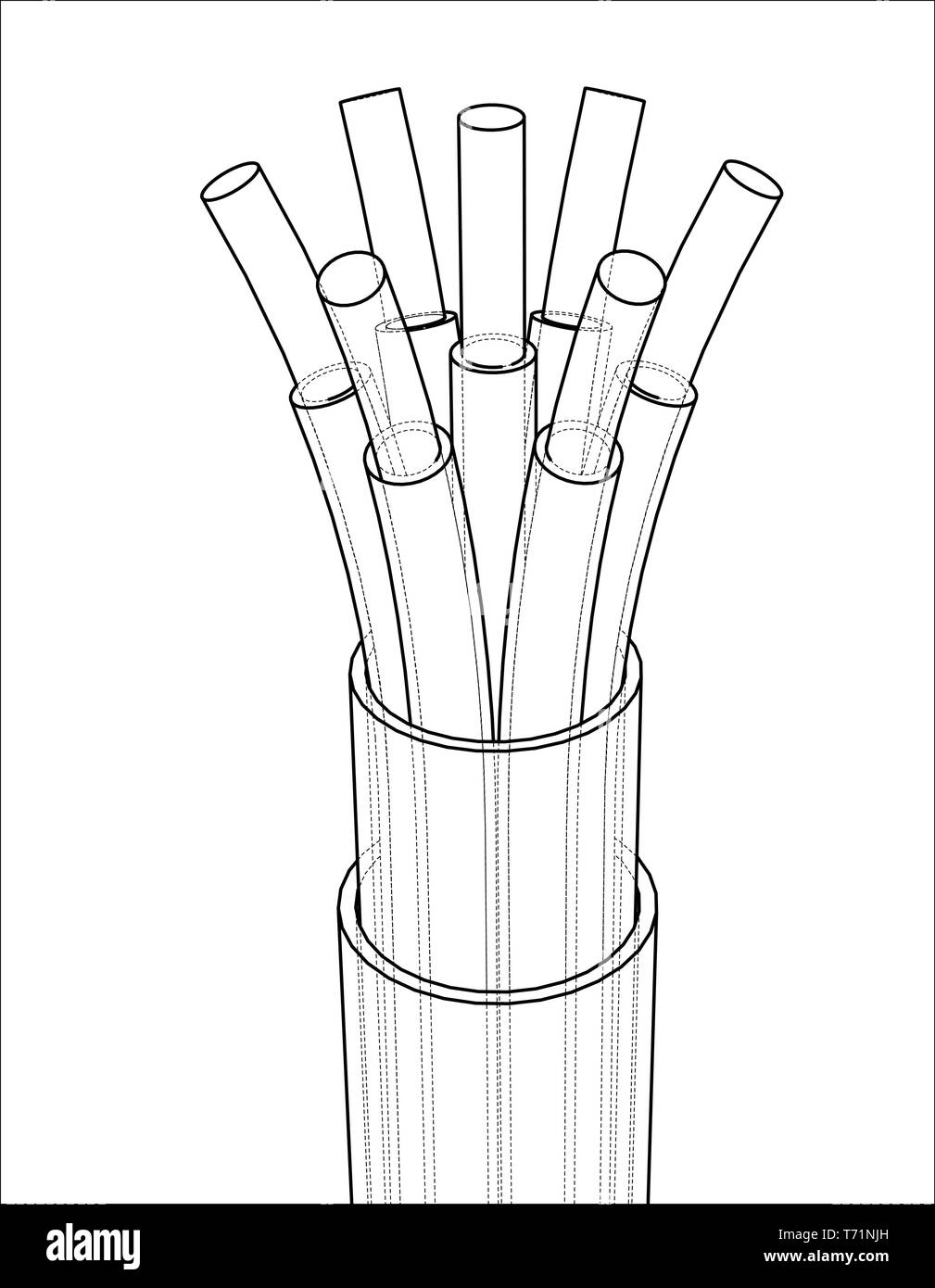 Seven-wire cable. Wire frame. Vector Stock Vector Image & Art - Alamy