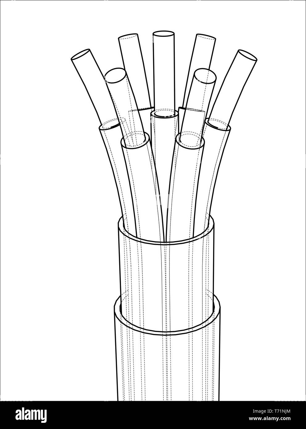 Electrical cable section Black and White Stock Photos & Images - Alamy