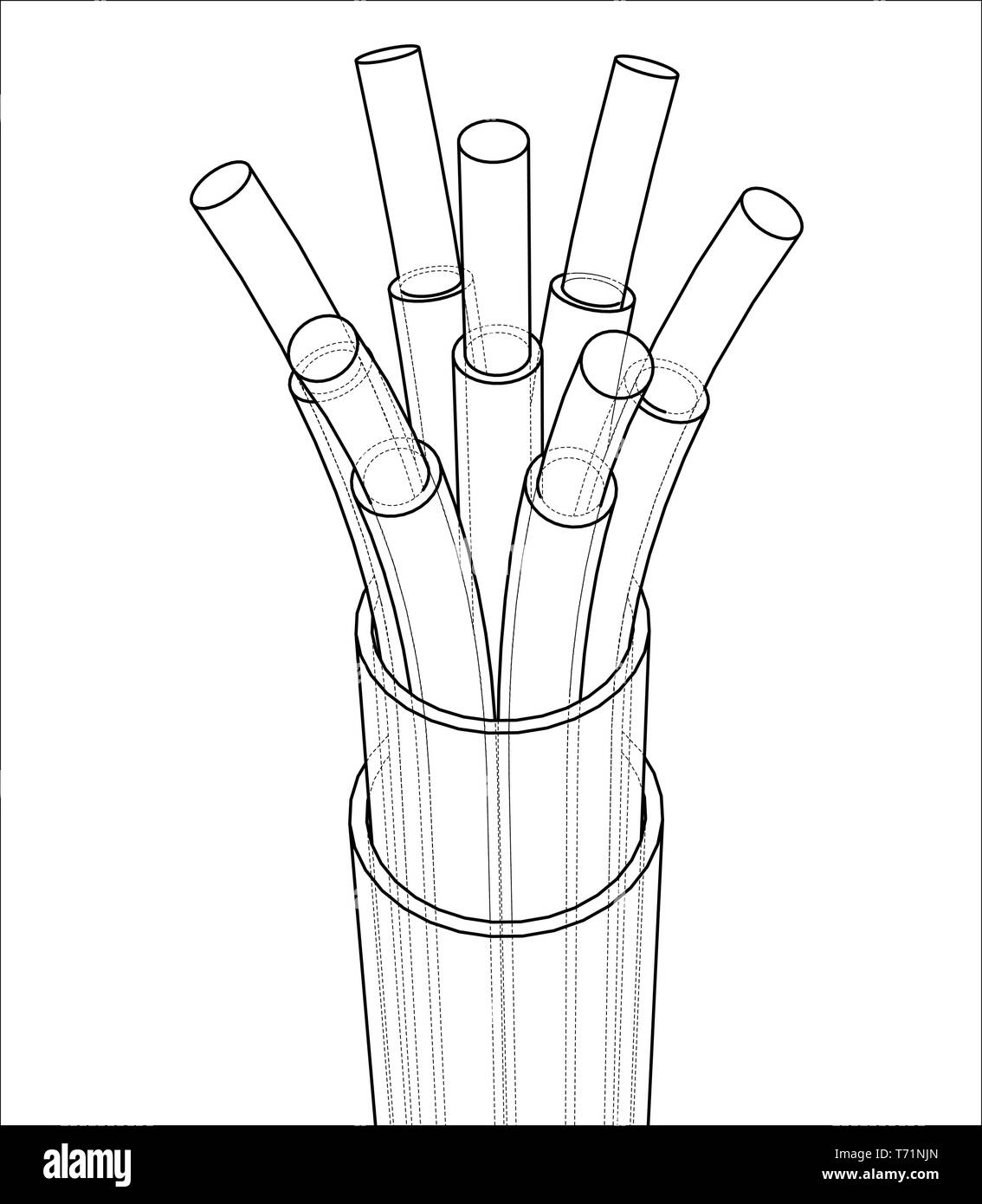 Seven-wire cable. Wire frame. Vector Stock Vector Image & Art - Alamy