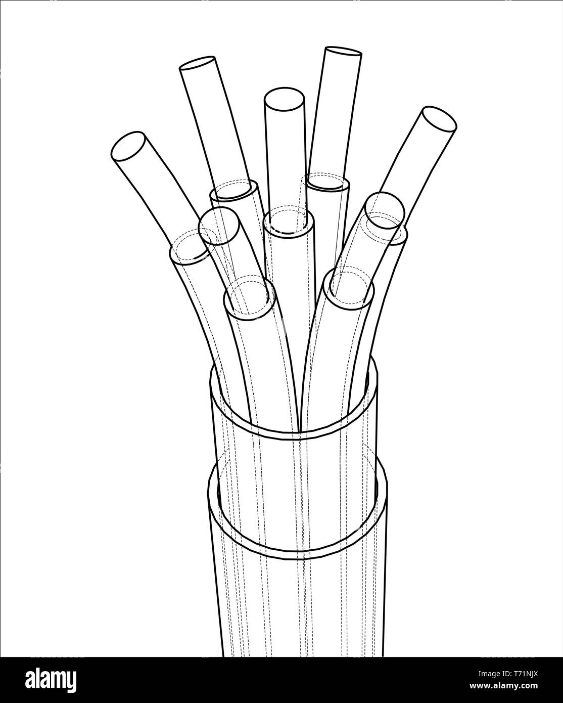 Seven-wire cable. Wire frame. Vector Stock Vector Image & Art - Alamy