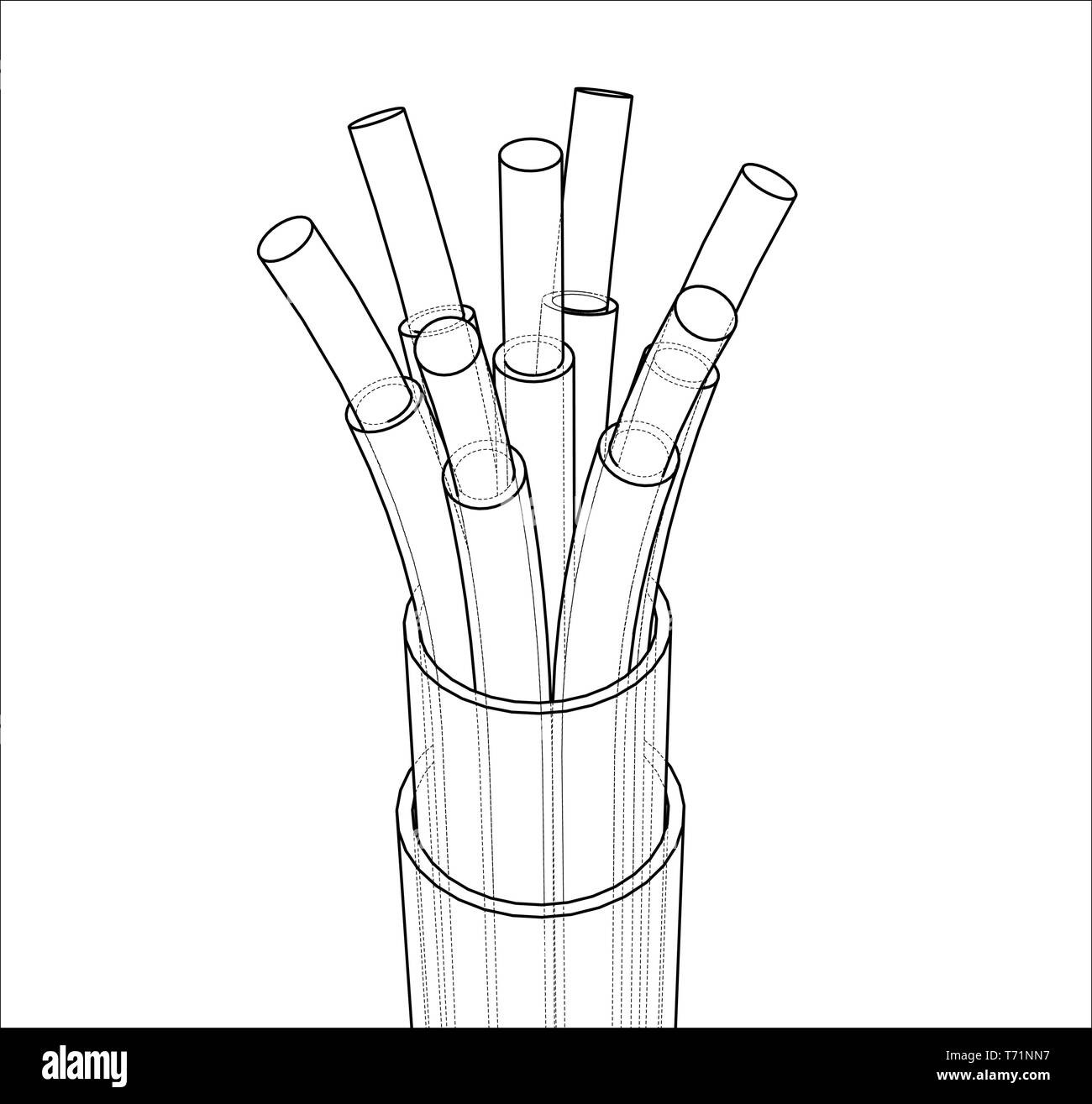 Seven-wire cable. Wire frame. Vector Stock Vector Image & Art - Alamy